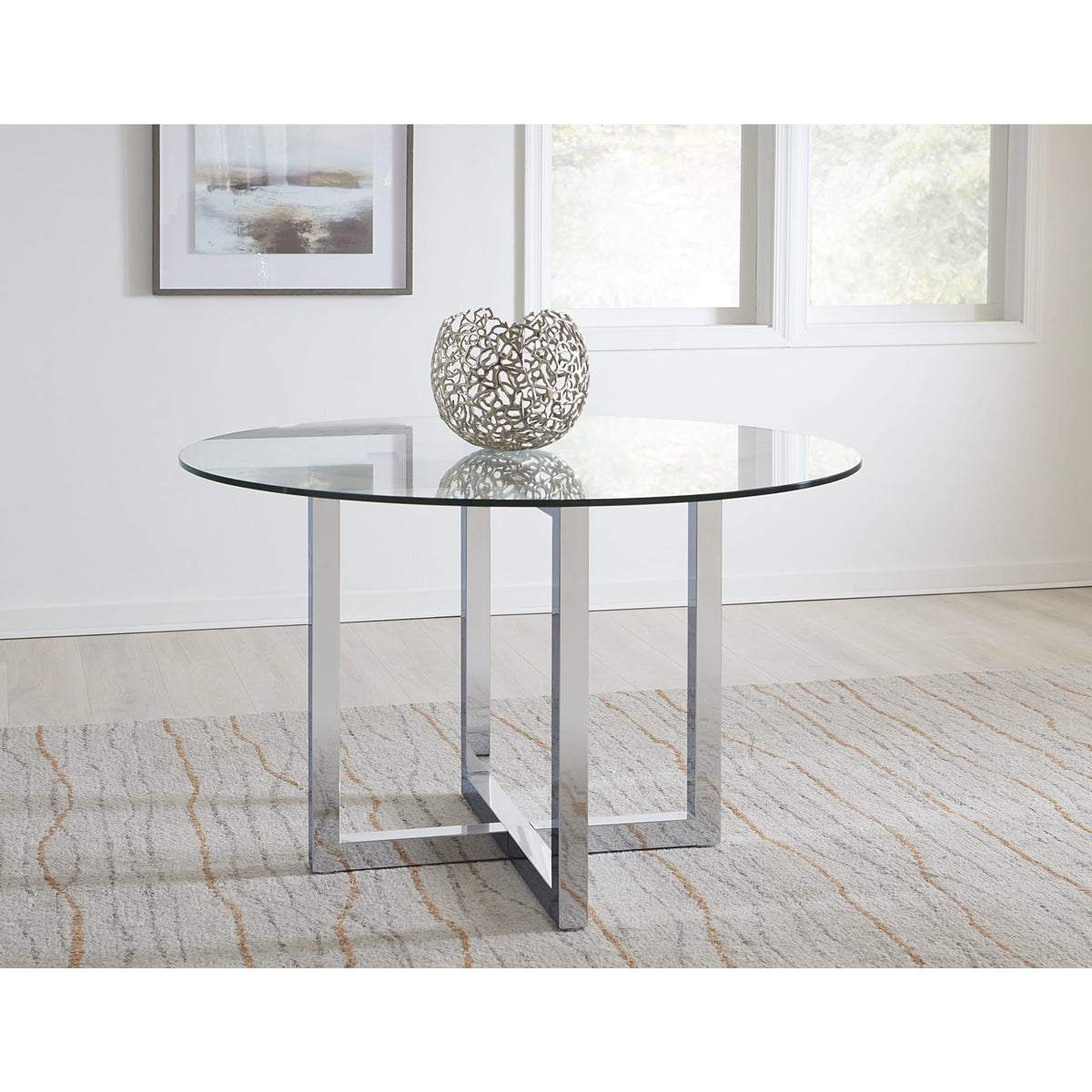 Amalfi 48 inch Round Glass Top Dining Table — Modus Furniture