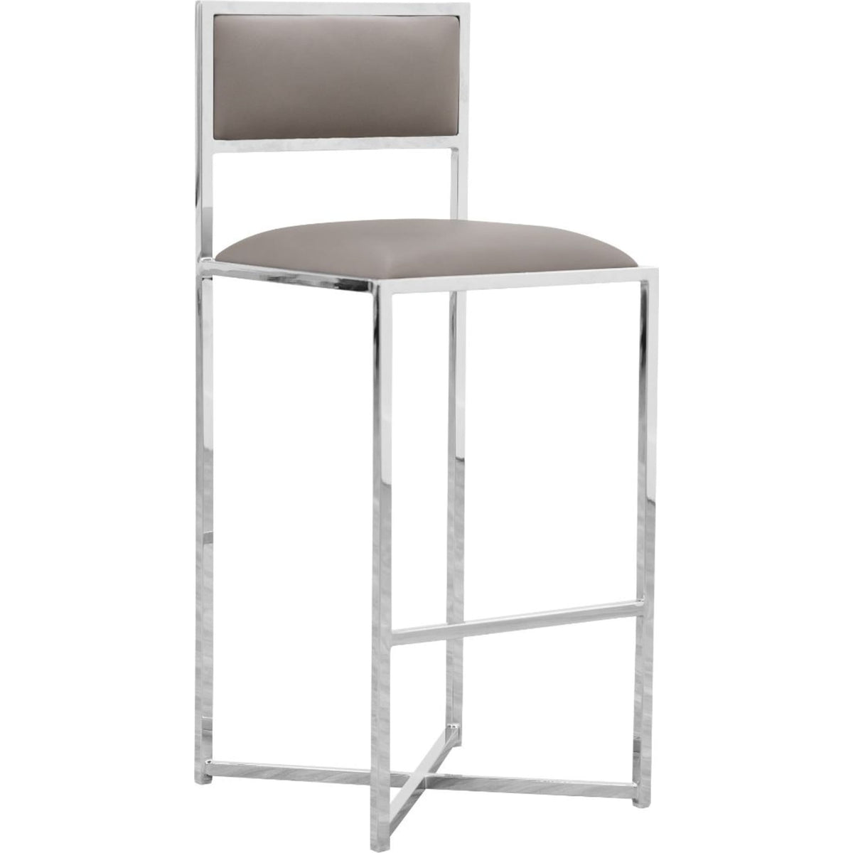 Amalfi X-Base Bar Stool in Taupe Leather — Modus Furniture