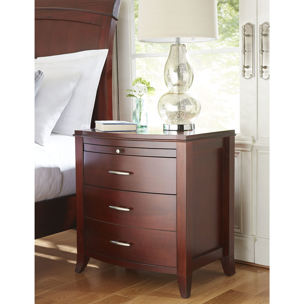 Brighton Charging Station Nightstand in Cinnamon — Modus Furniture