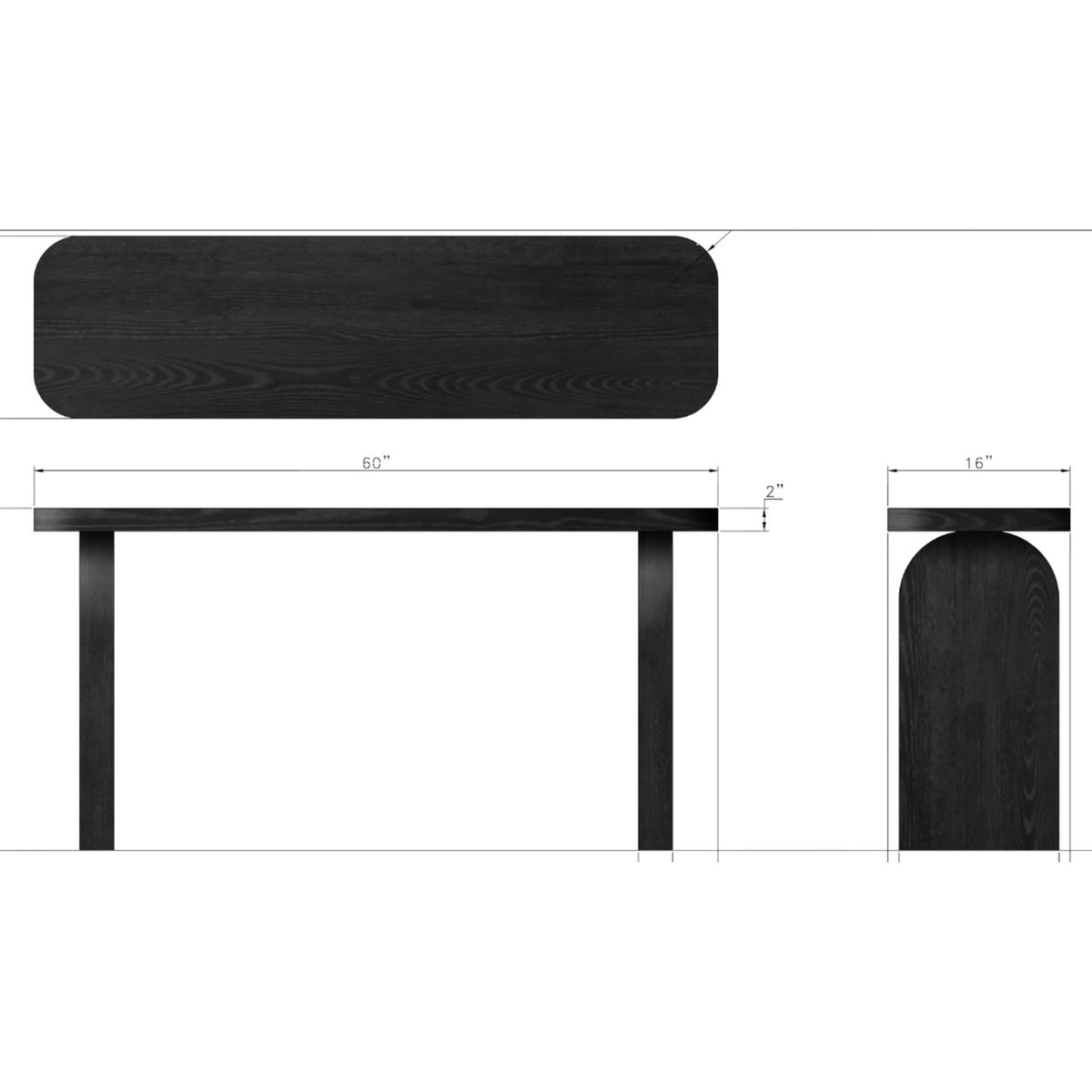 Elora Console Table - Jet — Modus Furniture