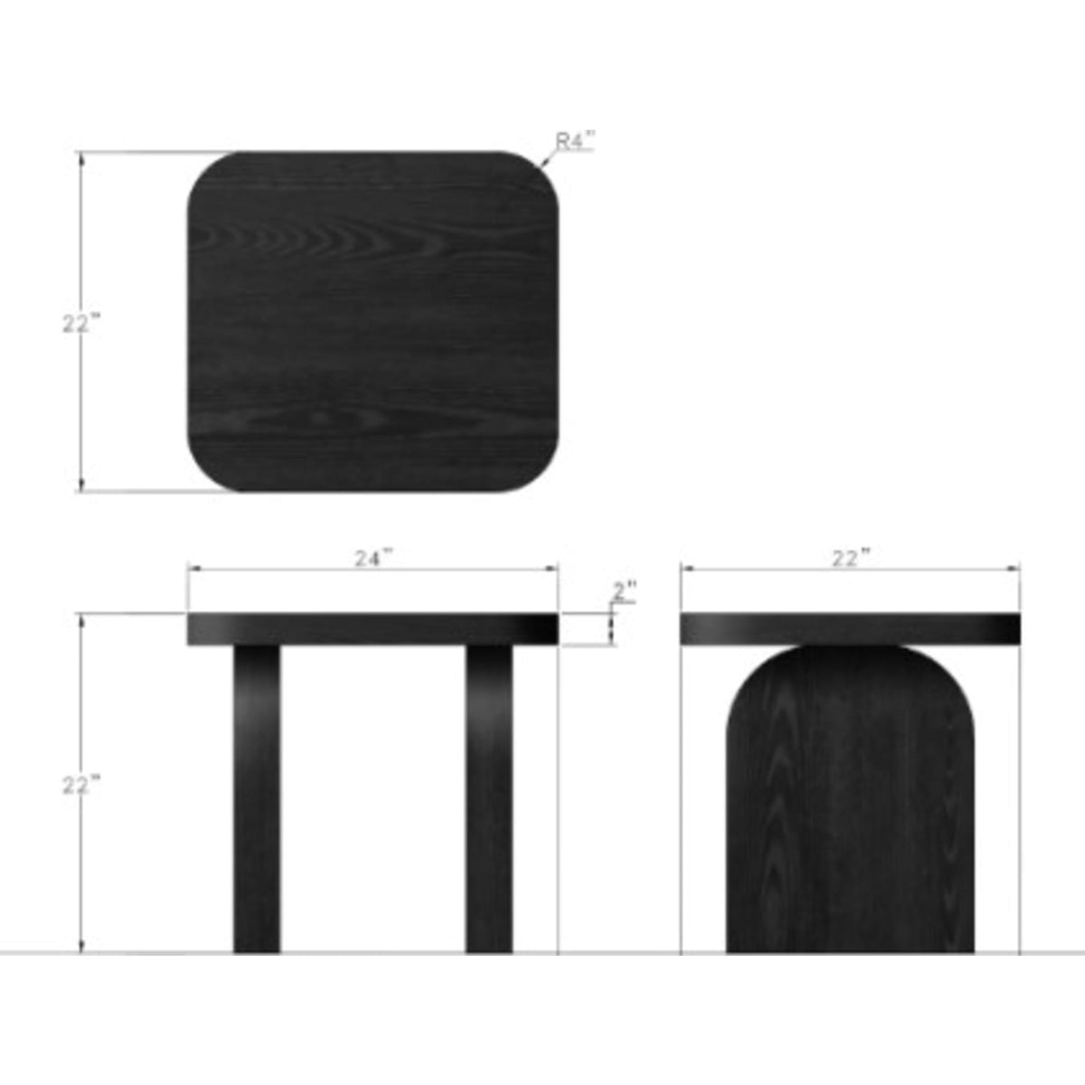 Elora Square End Table - Jet — Modus Furniture