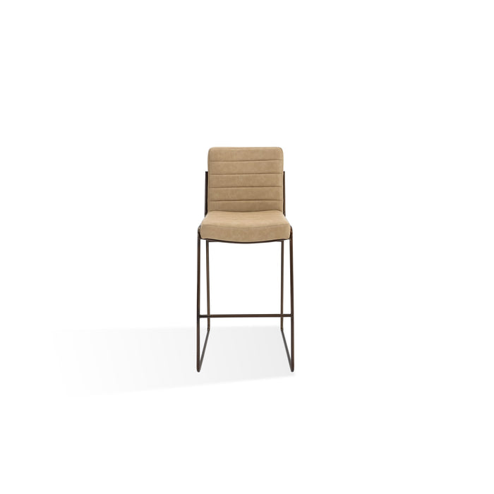 Madison Metal Frame Bar Stool in Honey Synthetic Leather — Modus Furniture