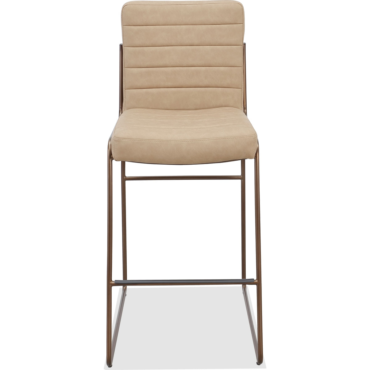 Madison Metal Frame Bar Stool in Honey Synthetic Leather — Modus Furniture