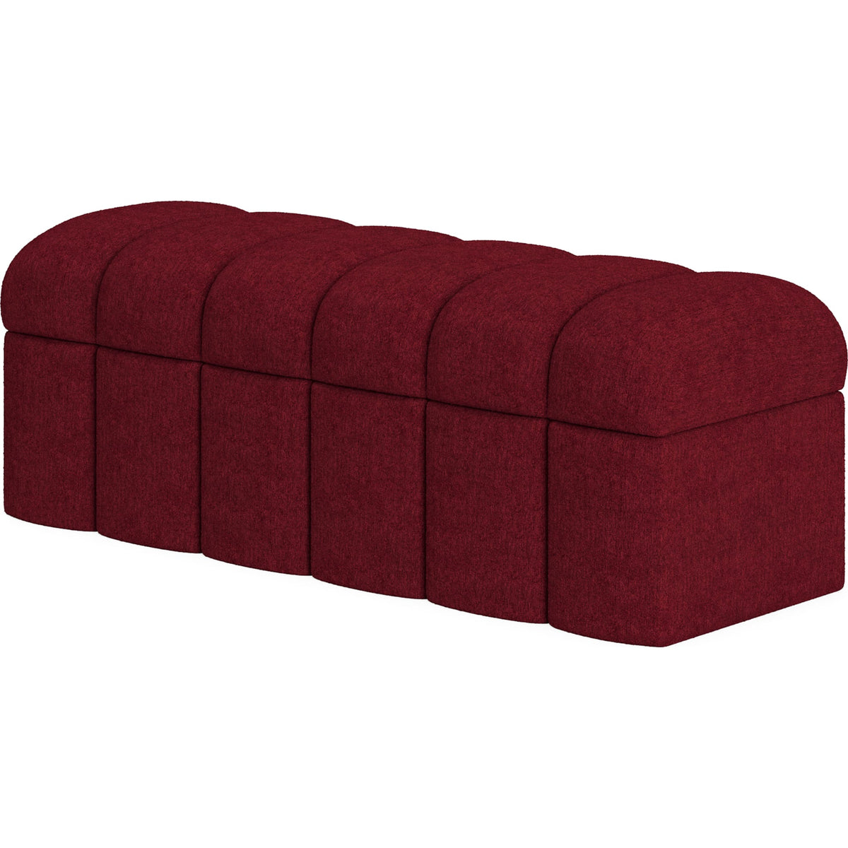 Savage Upholstered Storage Bench in Ruby Chenille — Modus Furniture